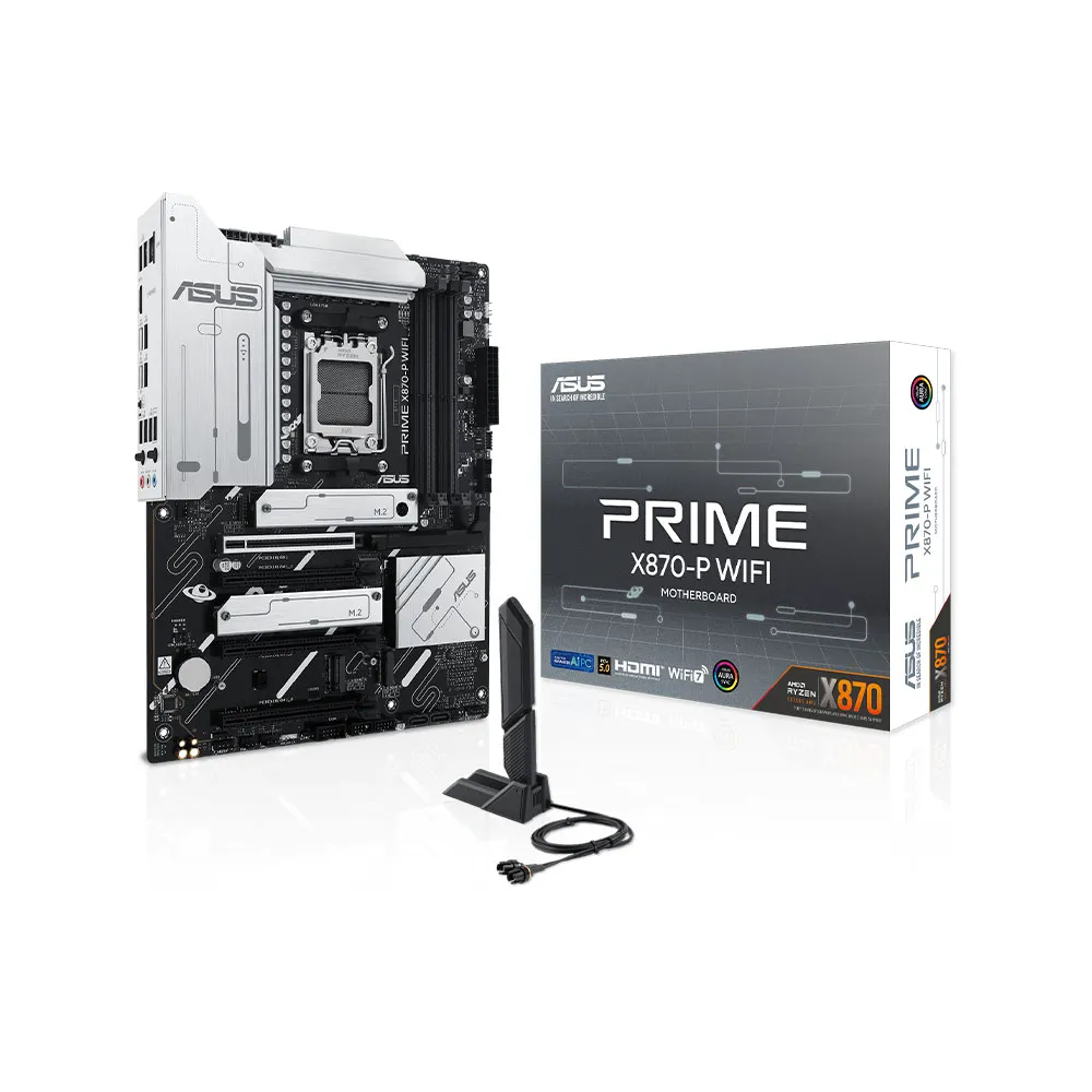 ASUS PRIME X870-P WIFI ATX Motherboard, AMD X870 Chipset, 4x DIMM DDR5 ...
