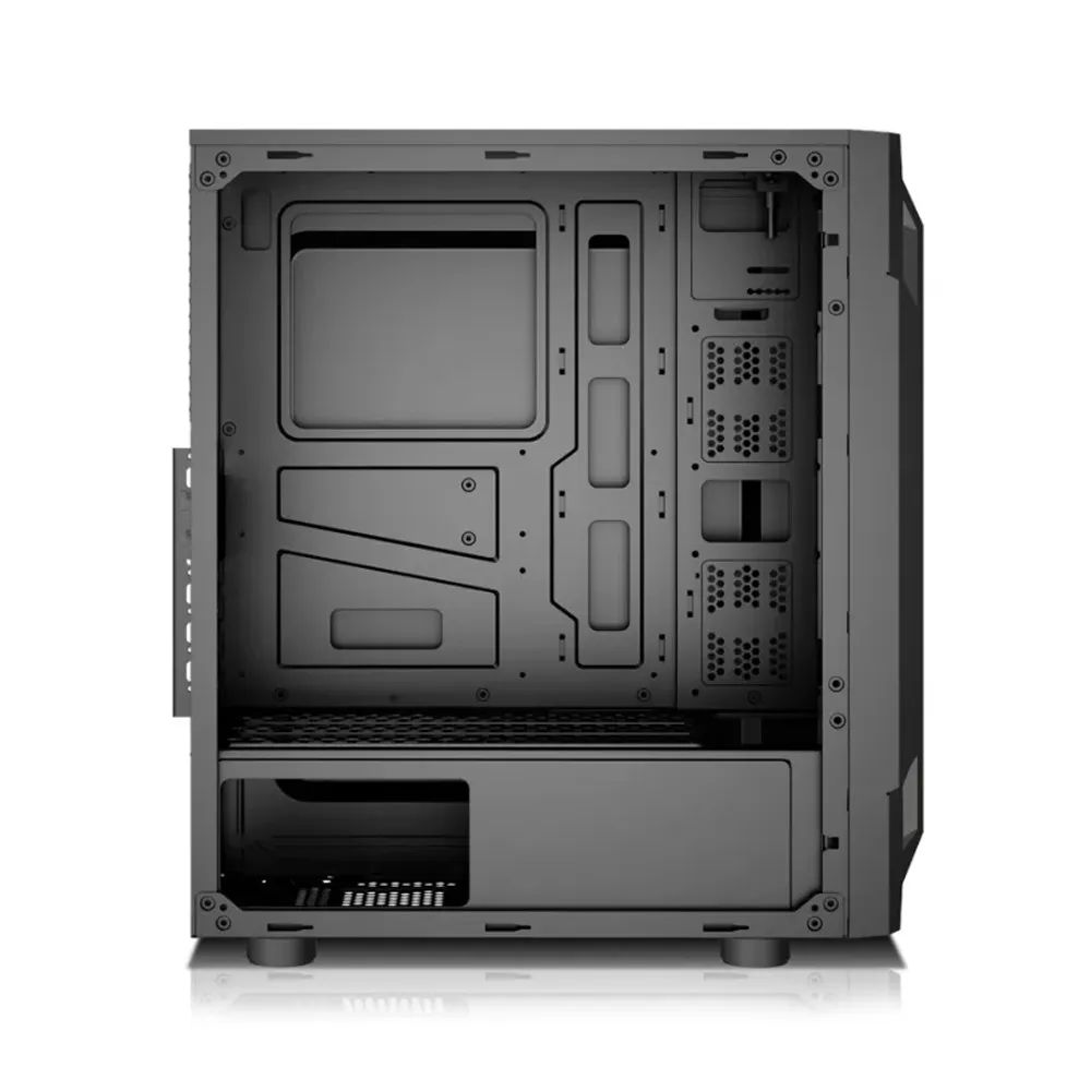 HESTART LANE BRACE Gaming PC Case Tempered Glass ATX Mid-Tower with 4 ...