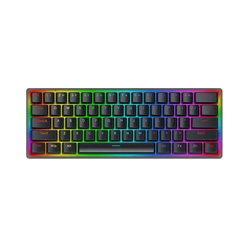 Redragon Akali K642-RGB 60% Hot-Swappable Red Switch Gaming Mechanical ...
