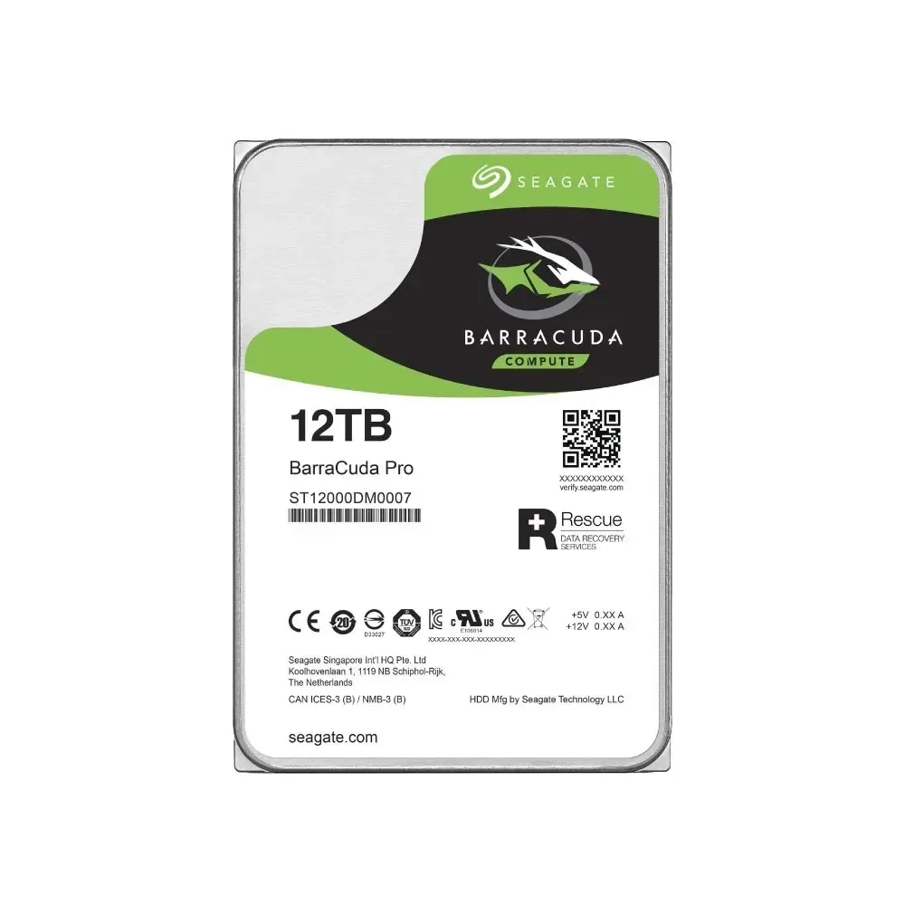 Seagate 12TB BarraCuda Pro HDD 7200 rpm SATA III 3.5" Internal Hard Drive