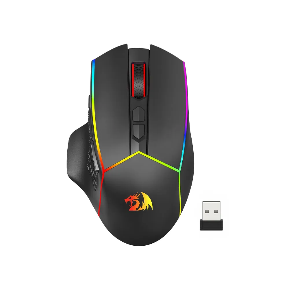 Redragon M814 AXE PRO RGB Tri-Mode 2.4G/USB-C/Bluetooth Rechargeable ...