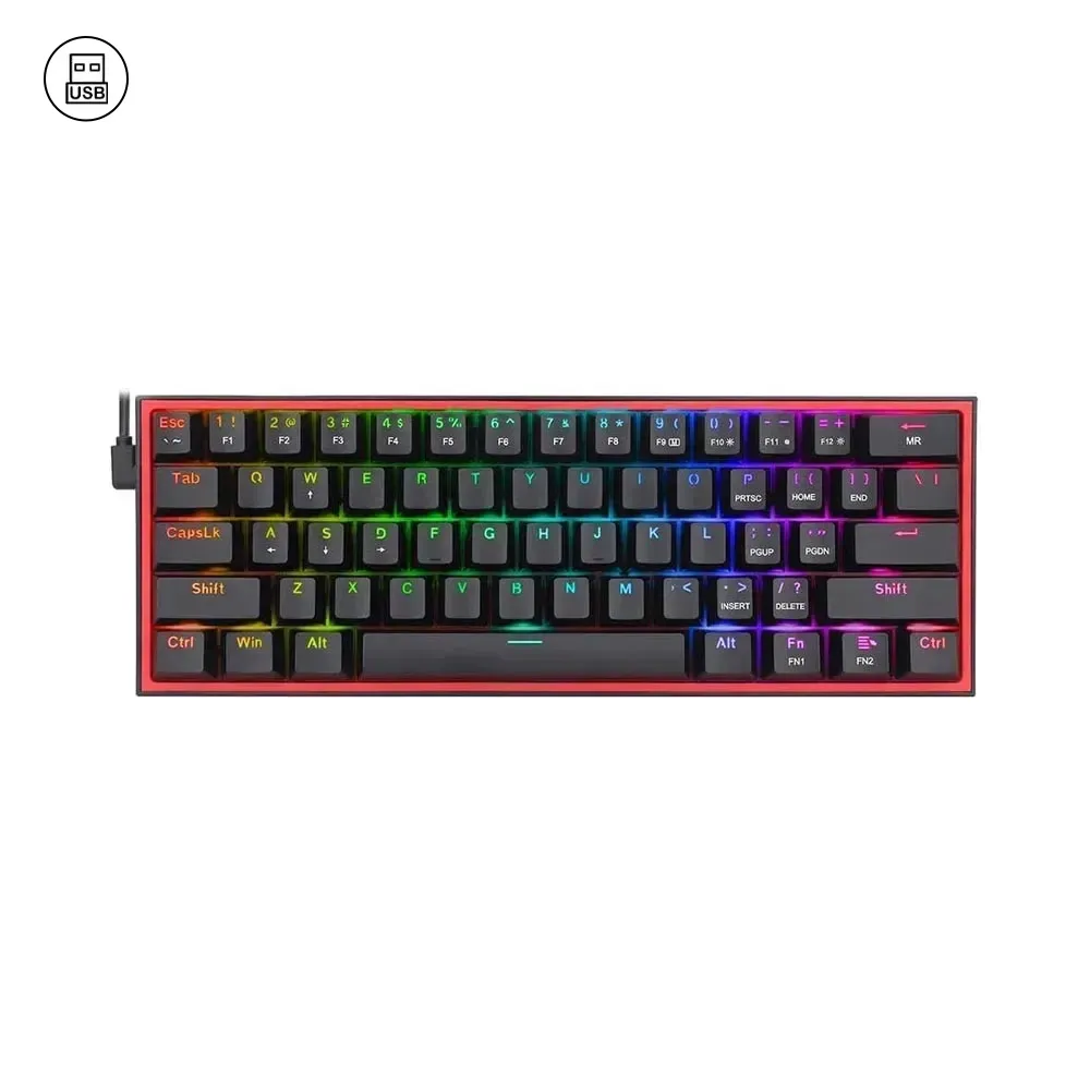 Redragon Fizz K617-RGB 60% Linear RED Switch, Wired Gaming Keyboard, 61 ...