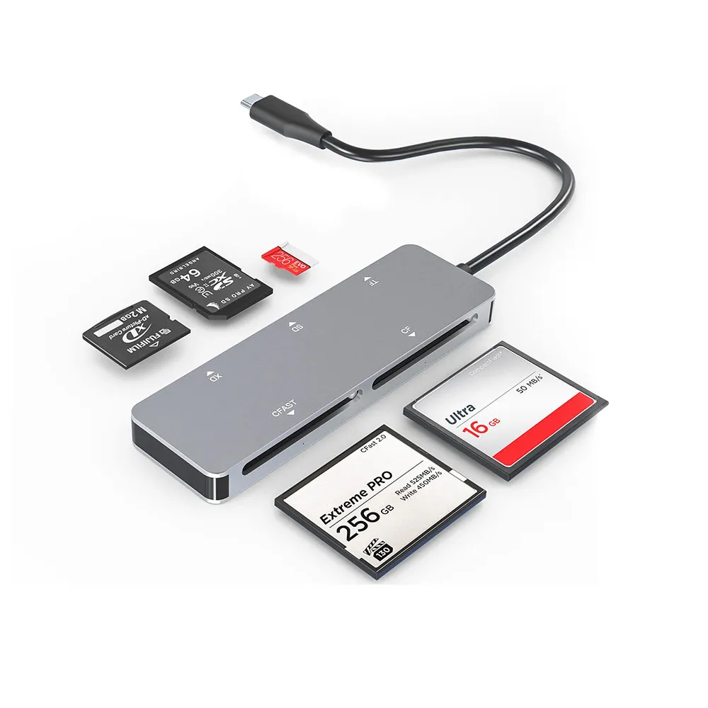 CFast 2.0 Card Reader, USB 3.0 USB C CF/SD/TF/XD Aluminum Memory Card ...