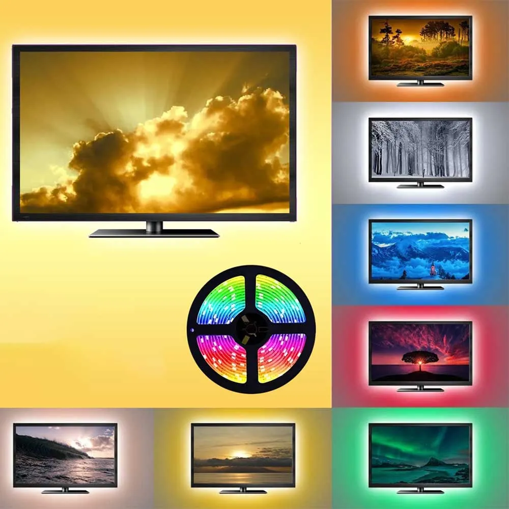 USB Light Color Ambient TV Kit LED Strip 30LED - 2M