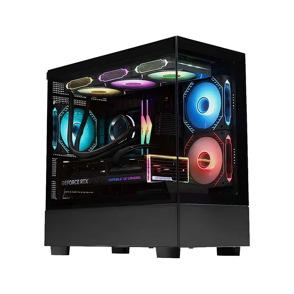 WJCOOLMAN Basalat PRO LC-XW PRO with 6 RGB Fans, Panoramic Side View ...