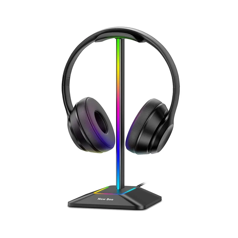 New Bee RGB Headphone Stand, Desk Gaming Headset stand with 7 Light ...