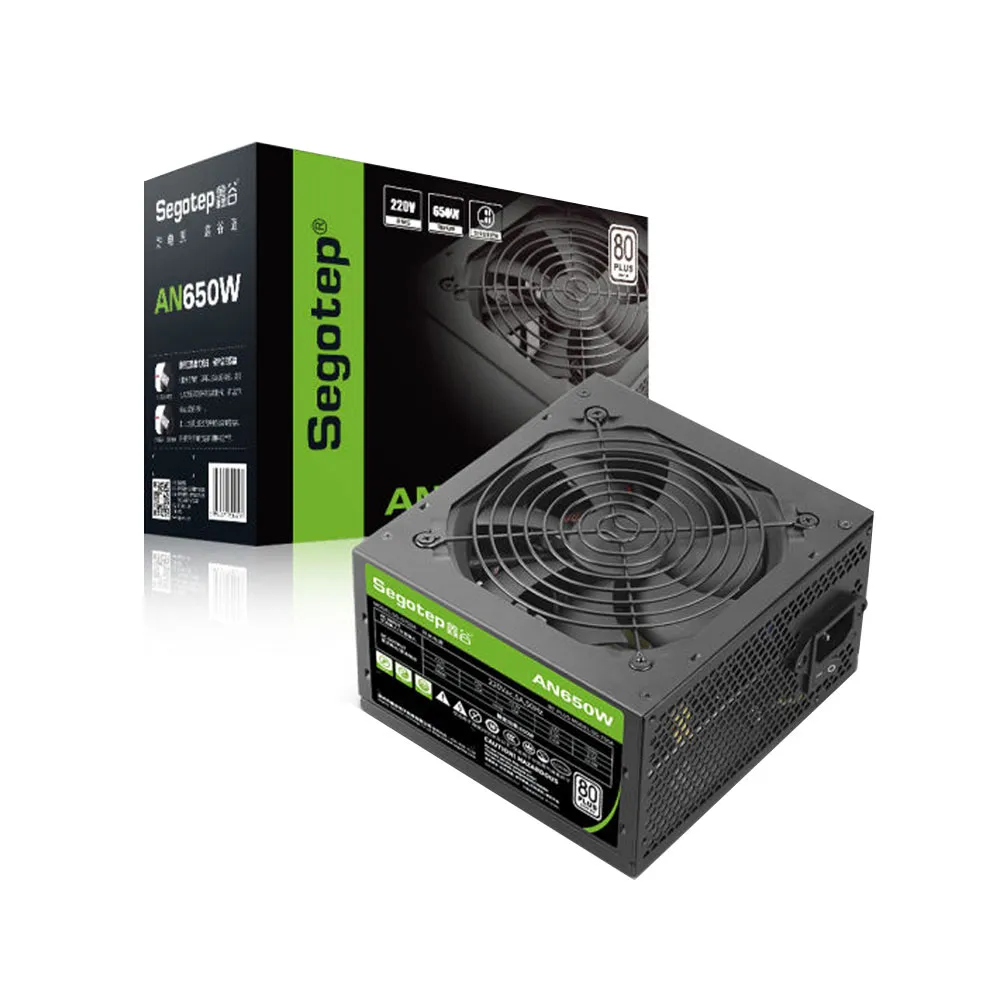 Segotep AN650W Power Supply, 650W Power Output, 80 Plus Efficiency, 120mm Hydraulic Bearing Fan ...