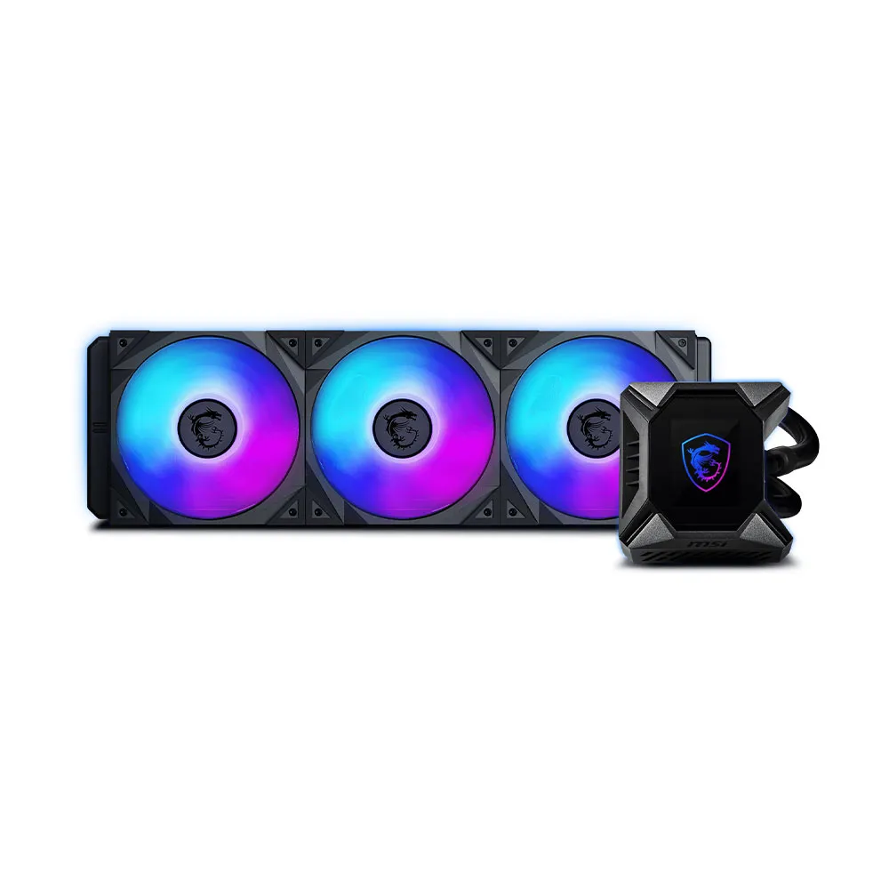 MSI MPG CoreLiquid K360 V2 AIO RGB CPU Liquid Cooler - LCD Cap Design - 360mm Radiator - Triple ...